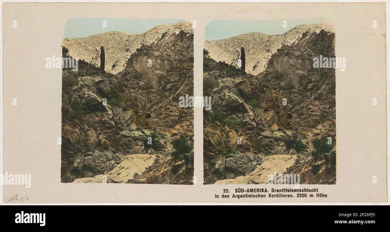 South America. Granite rock gum in the Argentine cordiller. 3200 m high ...