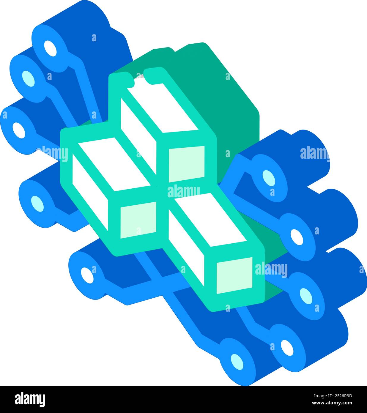 blockchain blocks isometric icon vector illustration sign Stock Vector ...