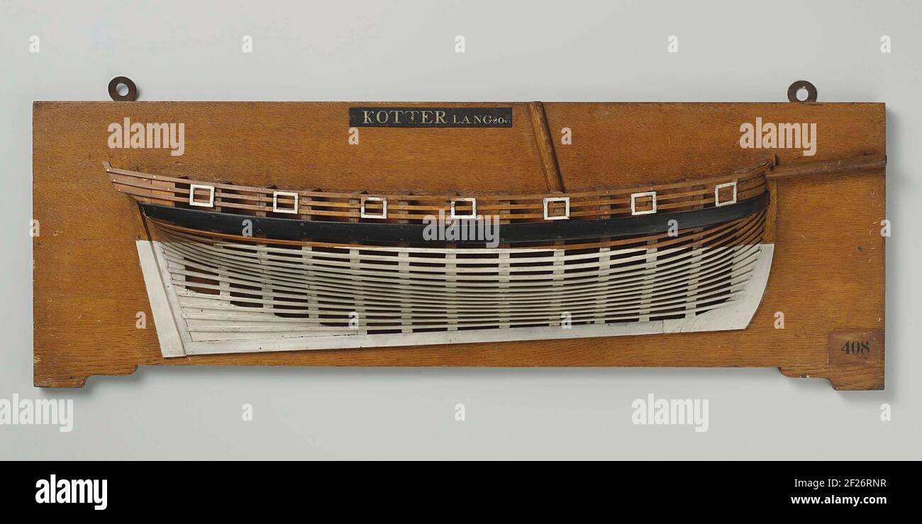 Half Model of a 14-Gun Cutter.Polychromed mold model (starboard) of a ...