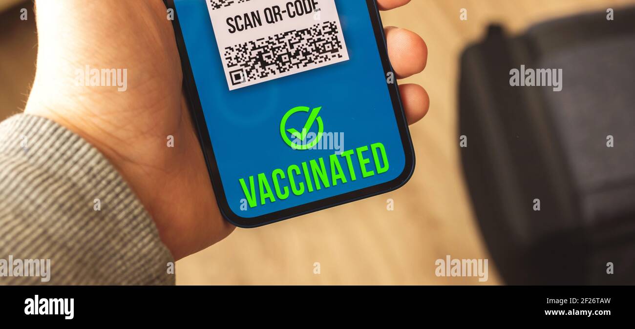 Health passport with valid result of COVID-19 testing, vaccinated ...