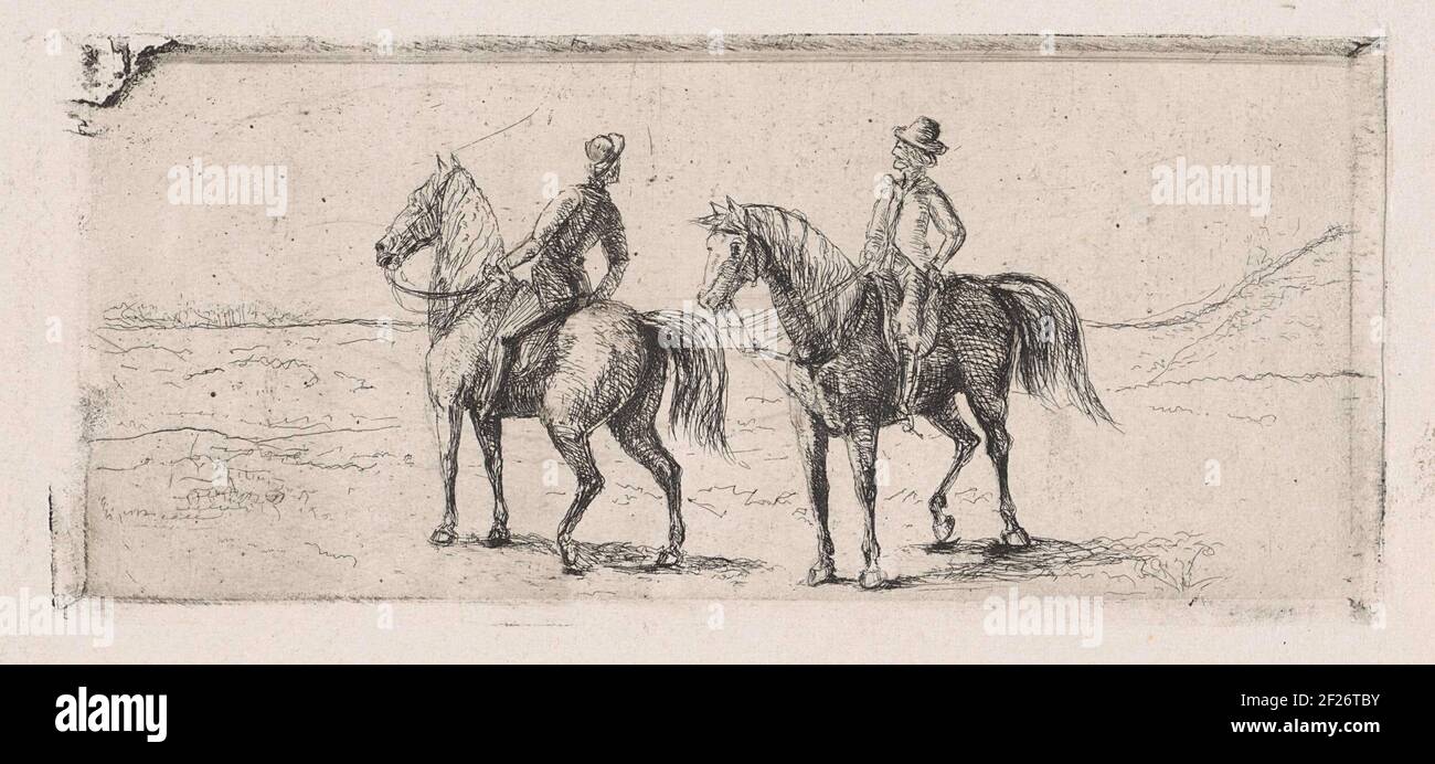 Landscape with two riders Stock Photo - Alamy