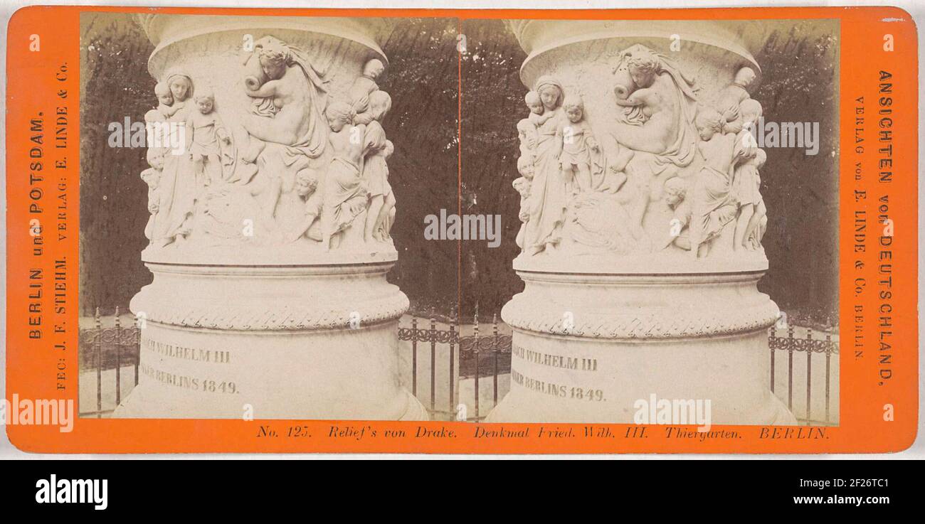 Reliefs of Drake. Monument Fried. Wilh. III. Thiergarten. Berlin Stock ...
