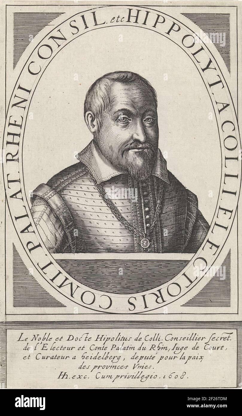 Bust left from Hippolyte de Colle, in an oval frame, on which a ...