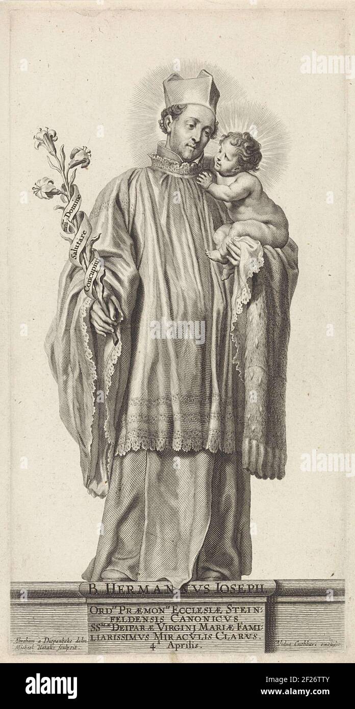 The Holy Hermanus Josephus in Premonstratenzer clothing, with the ...