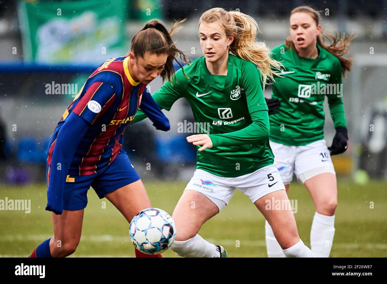 Hjorring, Denmark. 10th Mar, 2021. Emily Garnier (5) of Fortuna ...