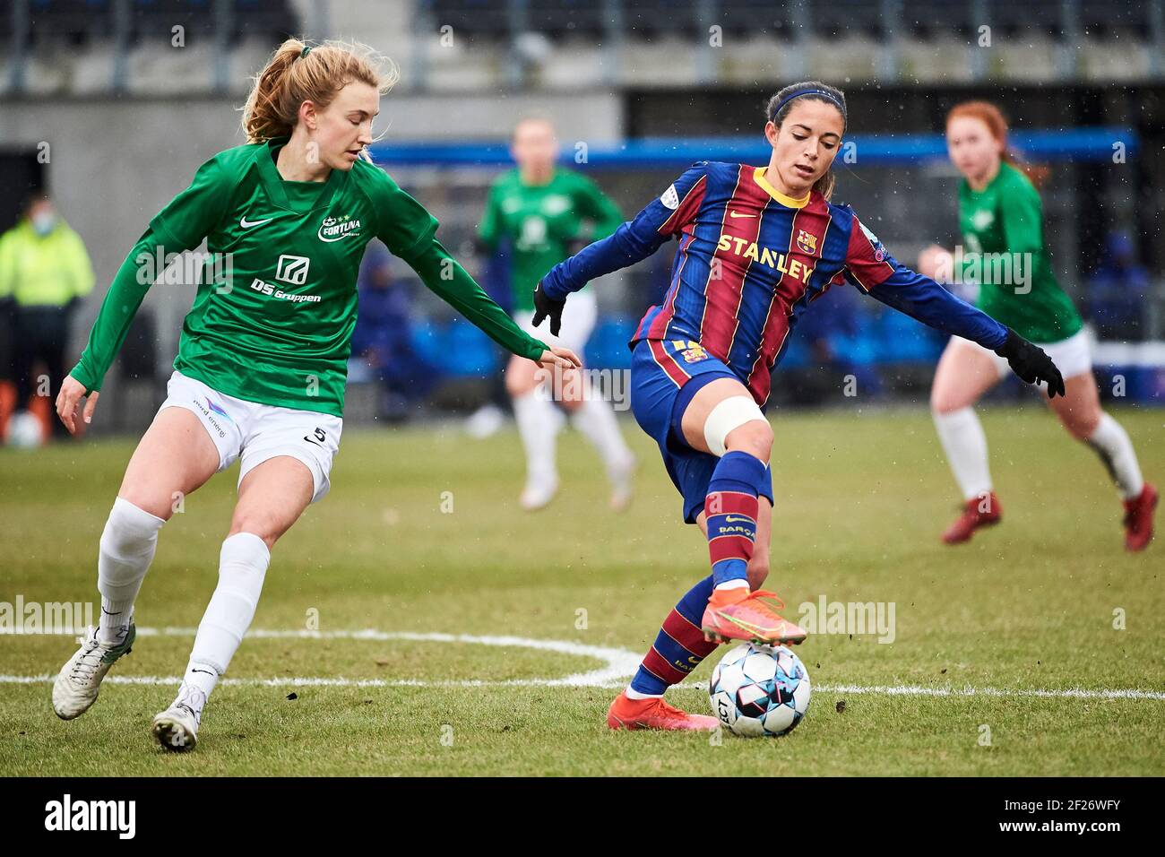 Hjorring, Denmark. 10th Mar, 2021. Aitana Bonmati (14) of FC Barcelona ...