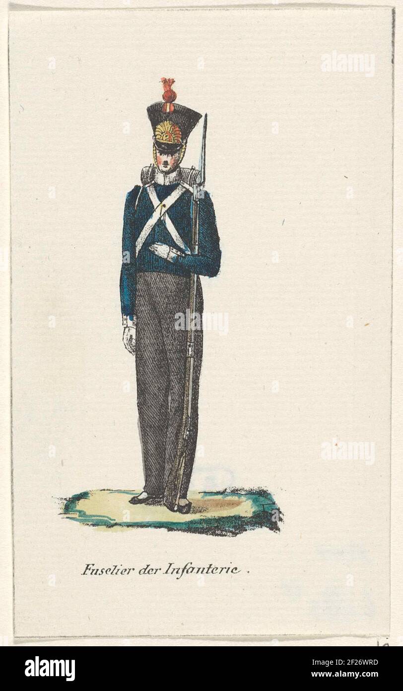 Fuselier; Fuselier der Infanterie; 21 platen van Nederlandse uniformen ...