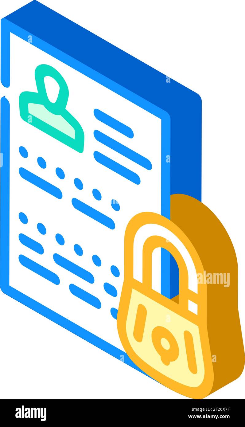 personal data protection isometric icon vector illustration Stock ...