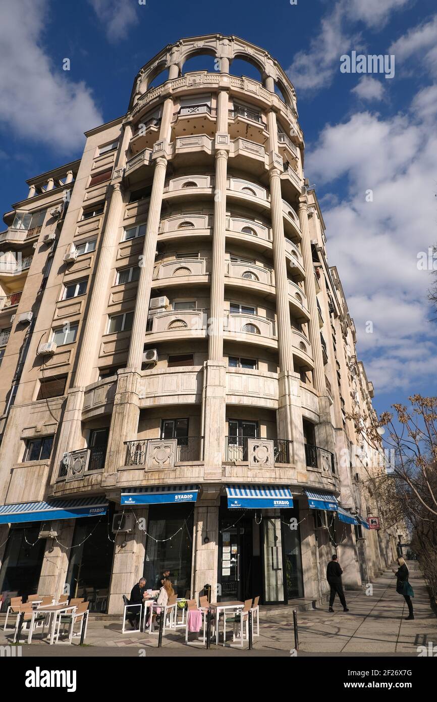 Bucharest, Romania - March 5, 2021. Building architecture at Union ...