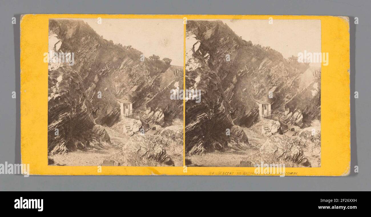 View of a house along the coast at Ilfracombe; Descent to Rapparee Cove ...