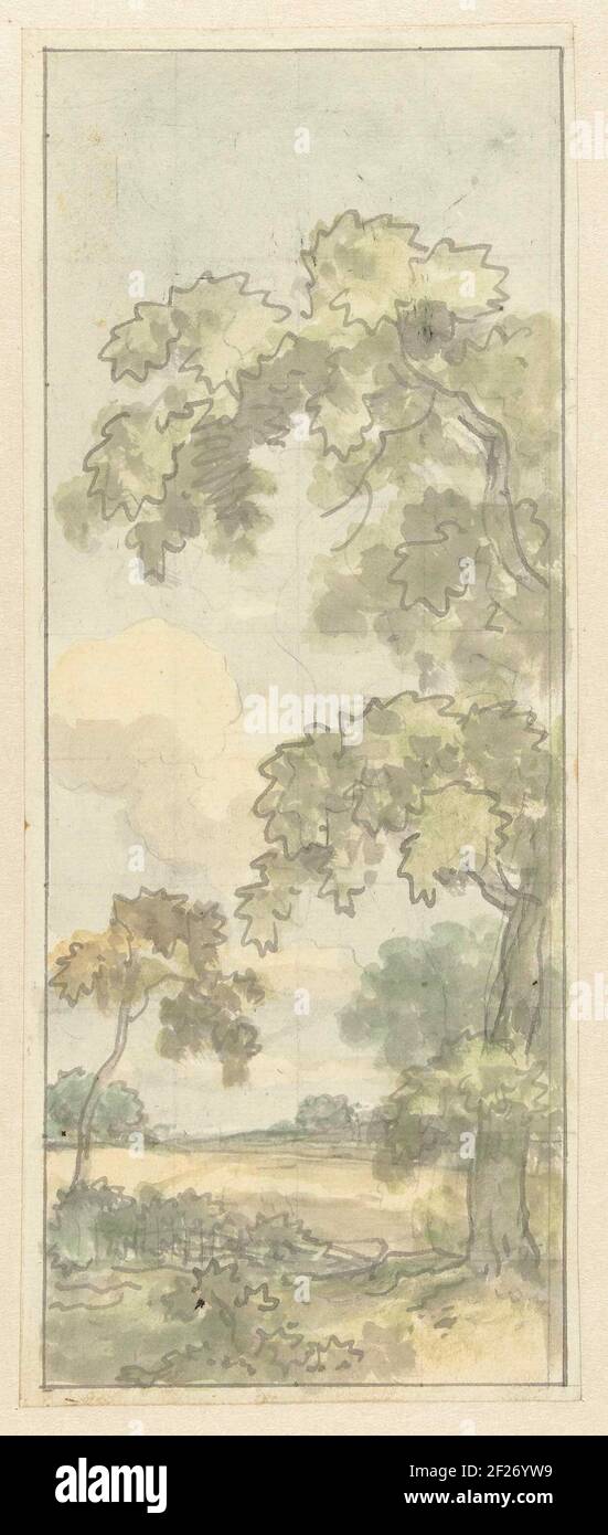 Design for wall painting with Dutch landscape Stock Photo - Alamy