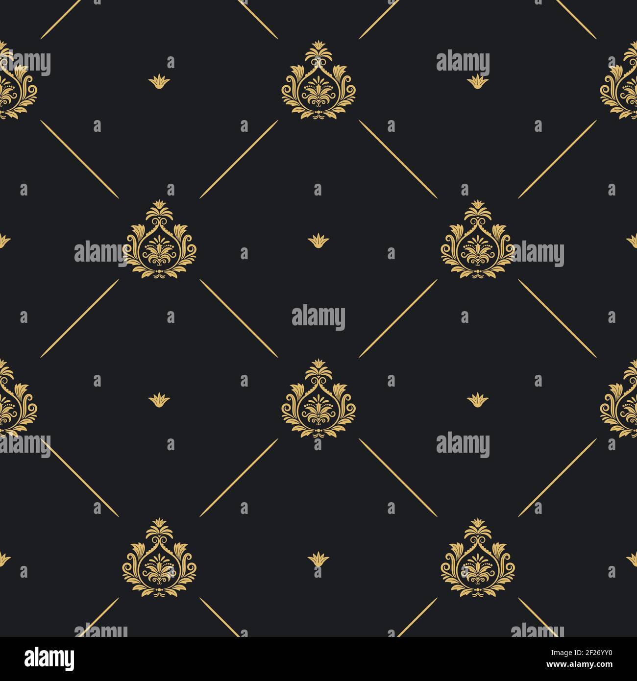 Royal wedding pattern seamless background, line and golden element on ...