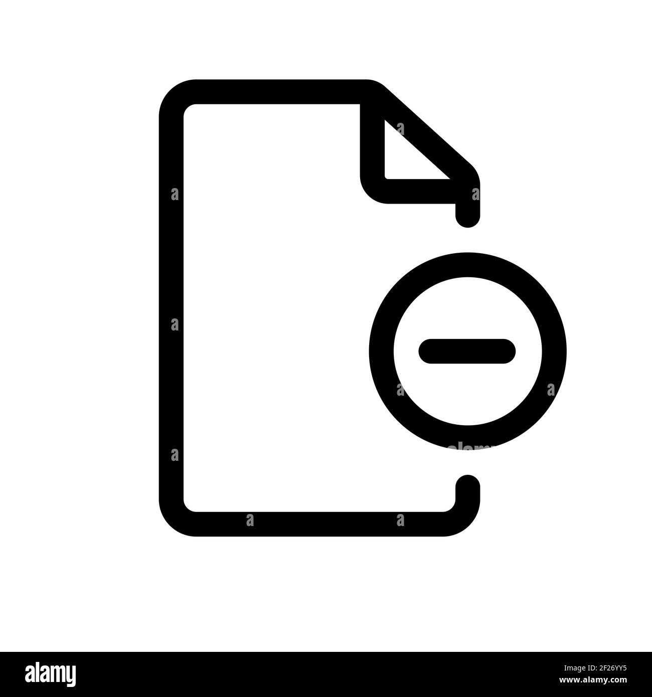 Delete document outline icon isolated on white background Stock Vector ...