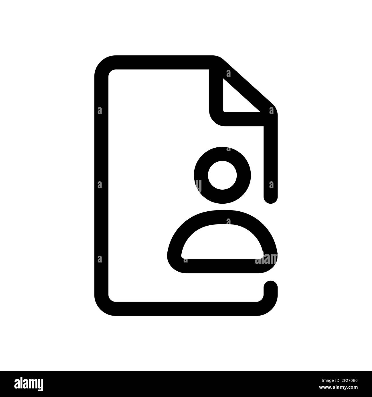 Work document or employment contract outline icon isolated on white ...