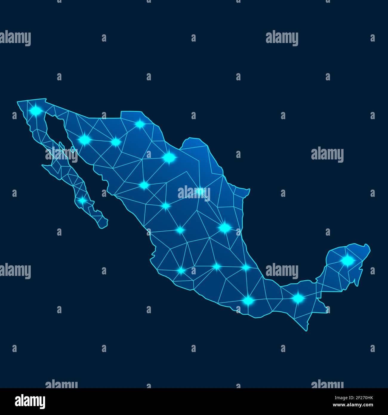 Blue political map mexico hi-res stock photography and images - Alamy