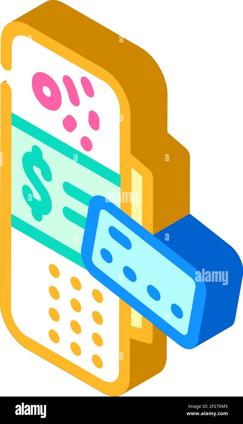 electronic terminal for payment isometric icon vector illustration ...