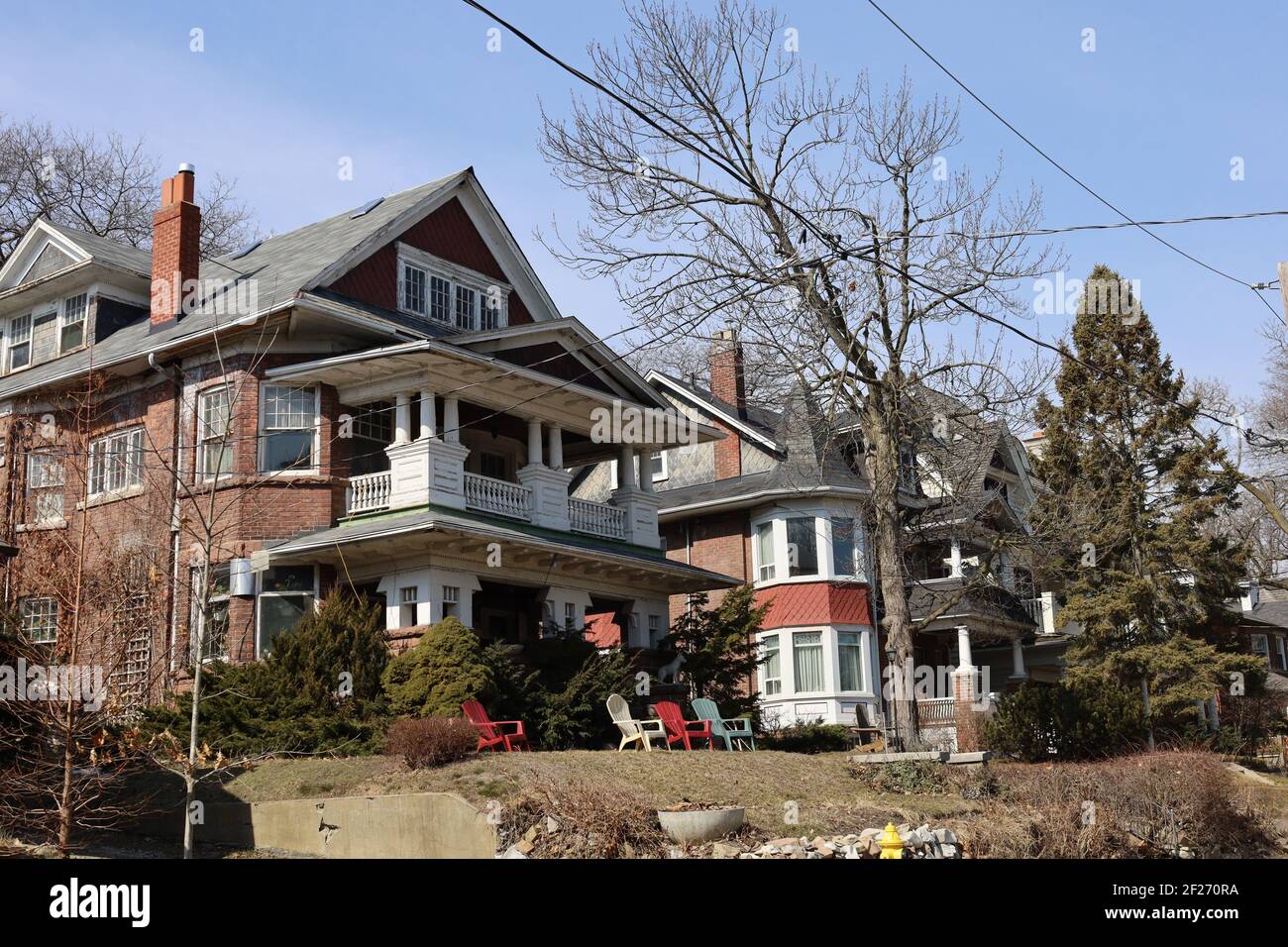 large old houses with second floor balconies, Toronto Beach ...