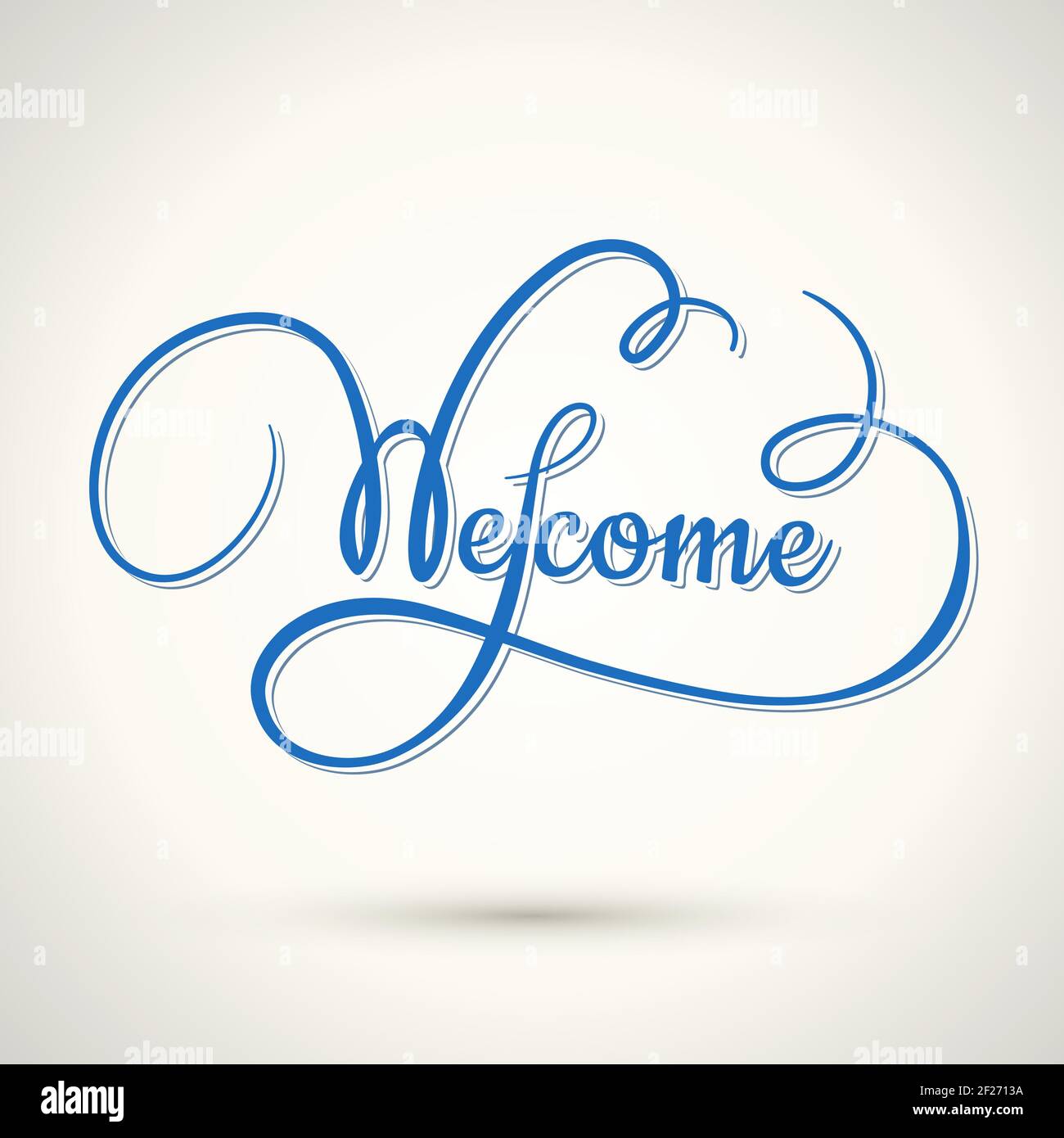 vector welcome hand lettering, calligraphic inscription in vintage ...