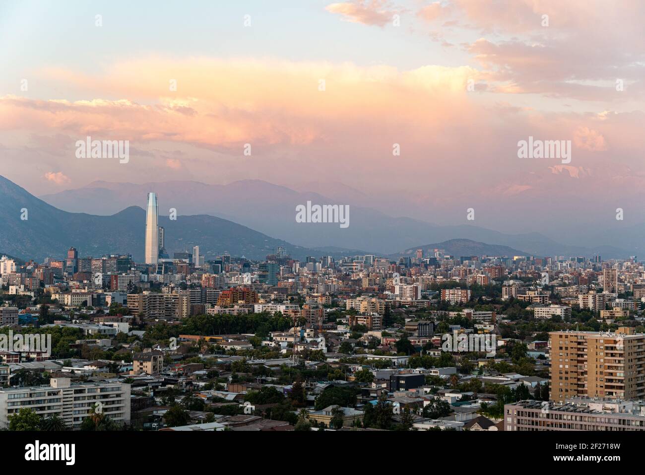 Panoramic view of Santiago de Chile city Stock Photo - Alamy