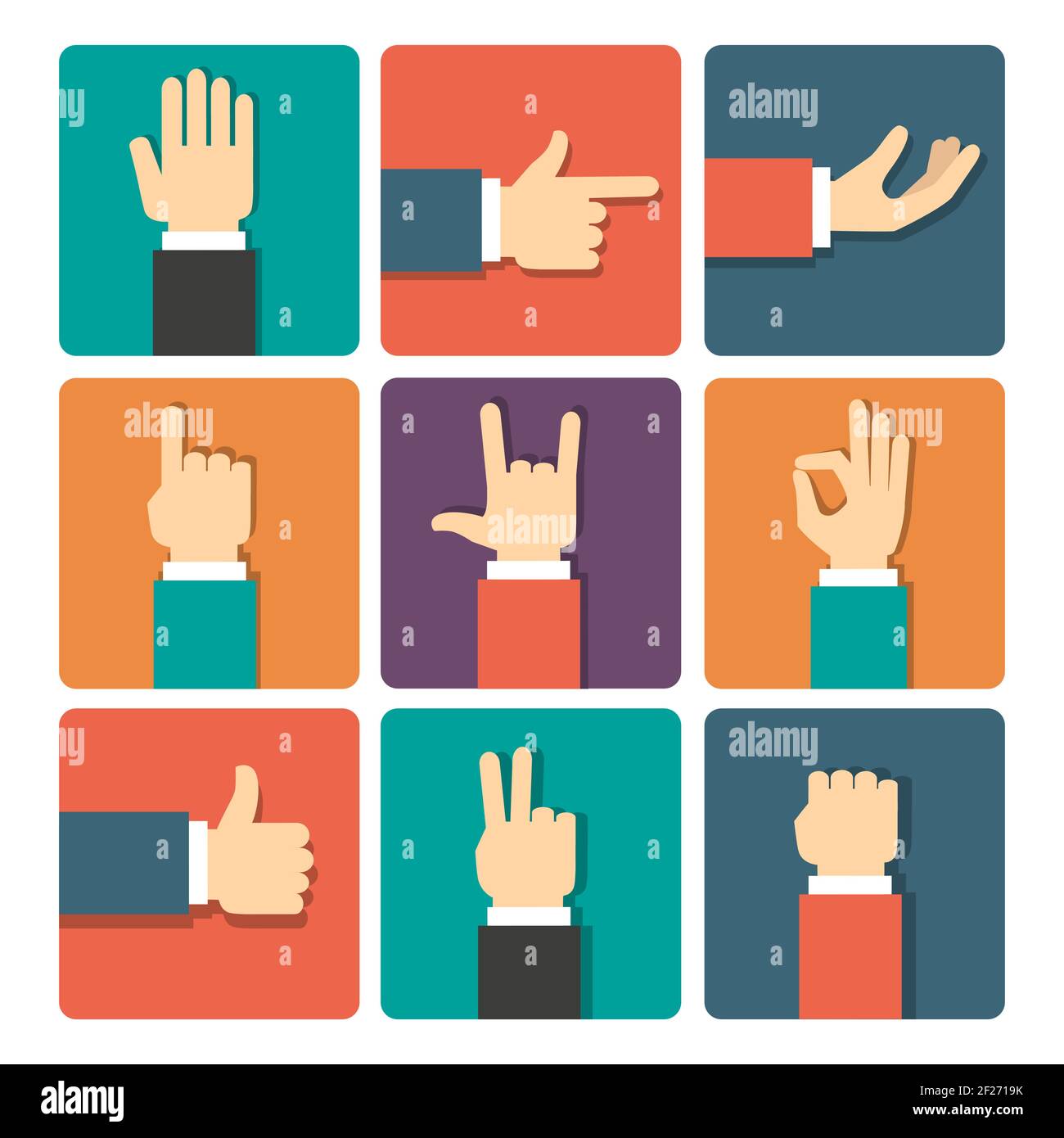 icons set of hand gestures vector illustration Stock Vector Image & Art ...