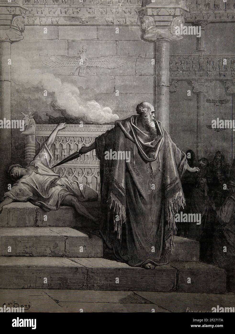 Bible Story Illustration of Mattathias and the Apostate (1 Maccabees 2: ...