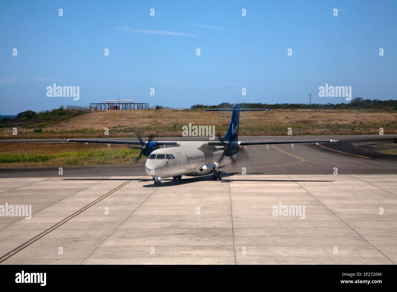 liat aircraft taxiing at maurice bishop international airport st george ...