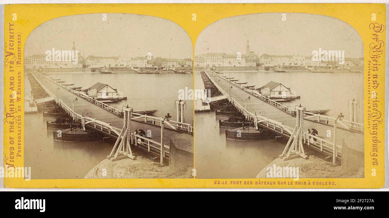 The bridge of boats on the Rhine has coblenz Stock Photo - Alamy