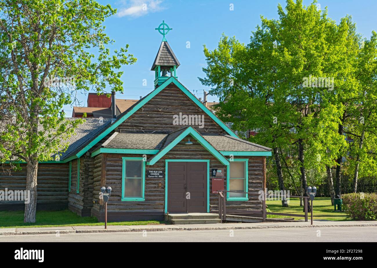 Canada, Yukon, Whitehorse, Old Log Church Museum, built 1900 as an ...