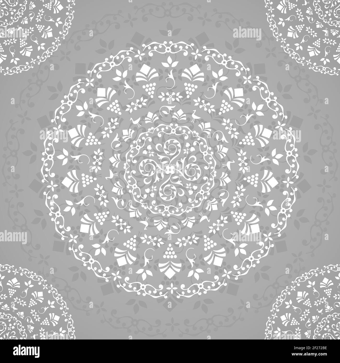 Grey Ornamental Seamless Lace Background. Vector Illustration Stock ...