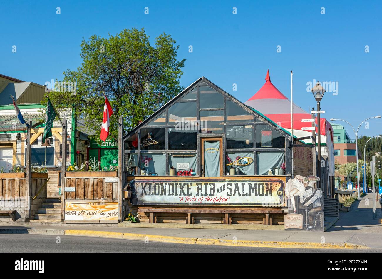 Canada, Yukon, Whitehorse, Klondike Rib and Salmon Restaurant Stock ...