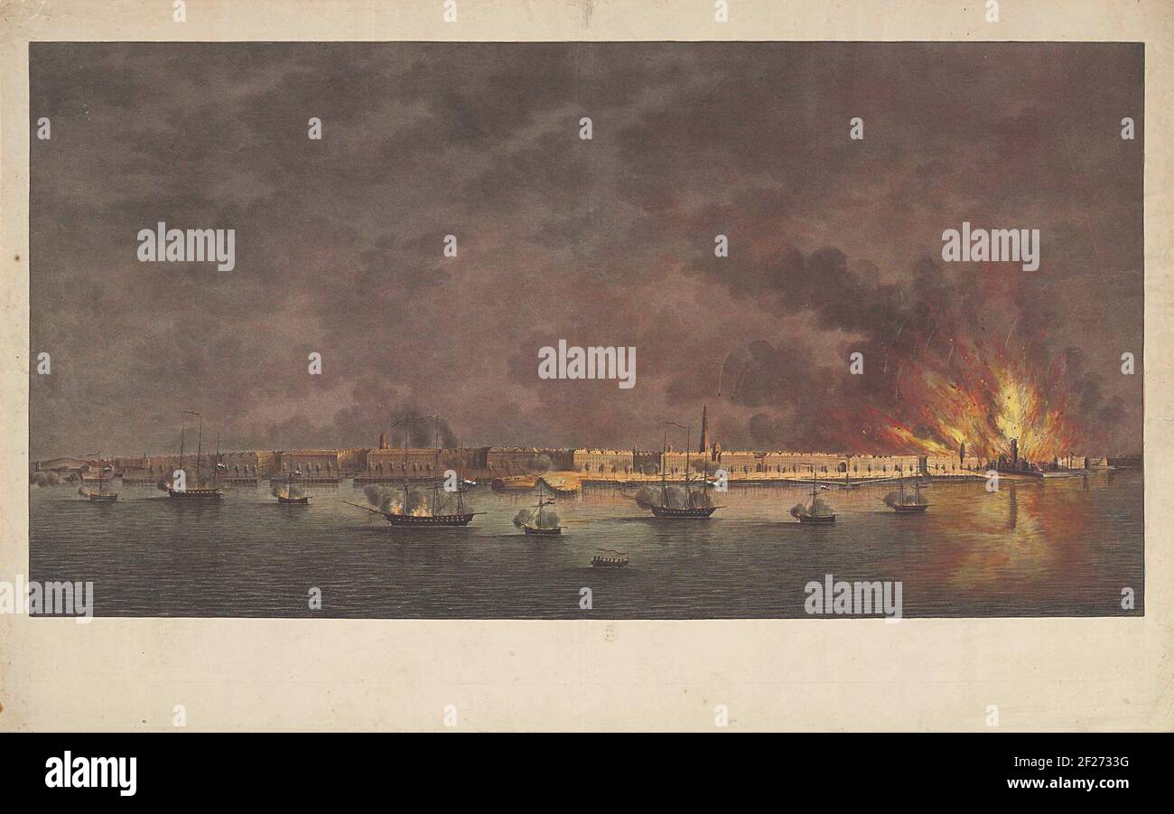 Bombardement van Antwerpen, 1830.The bombing of Antwerp by the Dutch ...