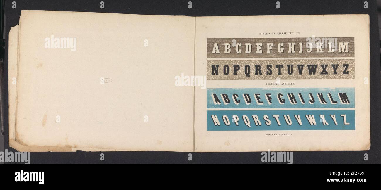 Two alphabets in Roman; Roman stone capital / sloping antiques. The ...