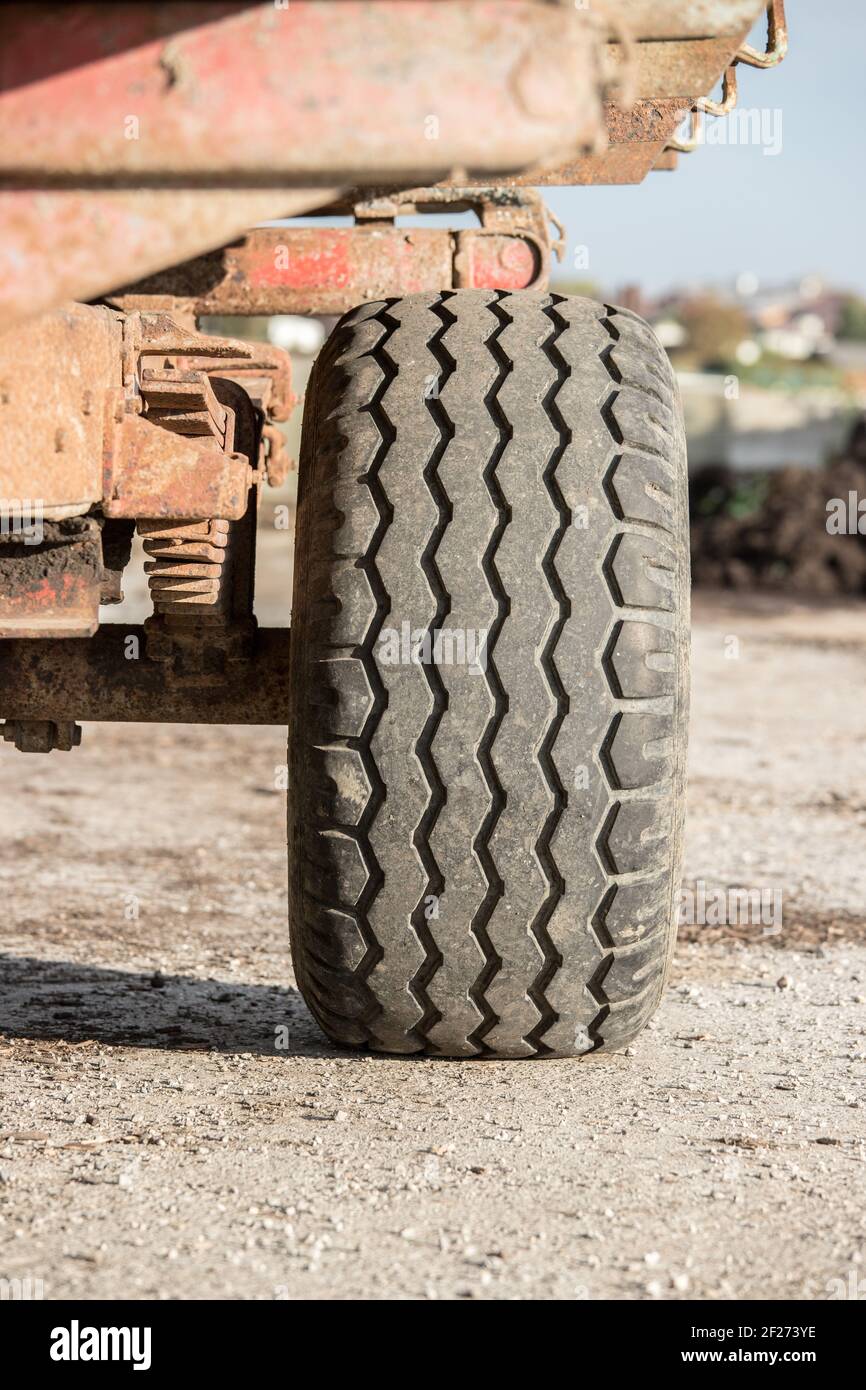 Tire of a tractor trailer, close up of the profile Stock Photo - Alamy