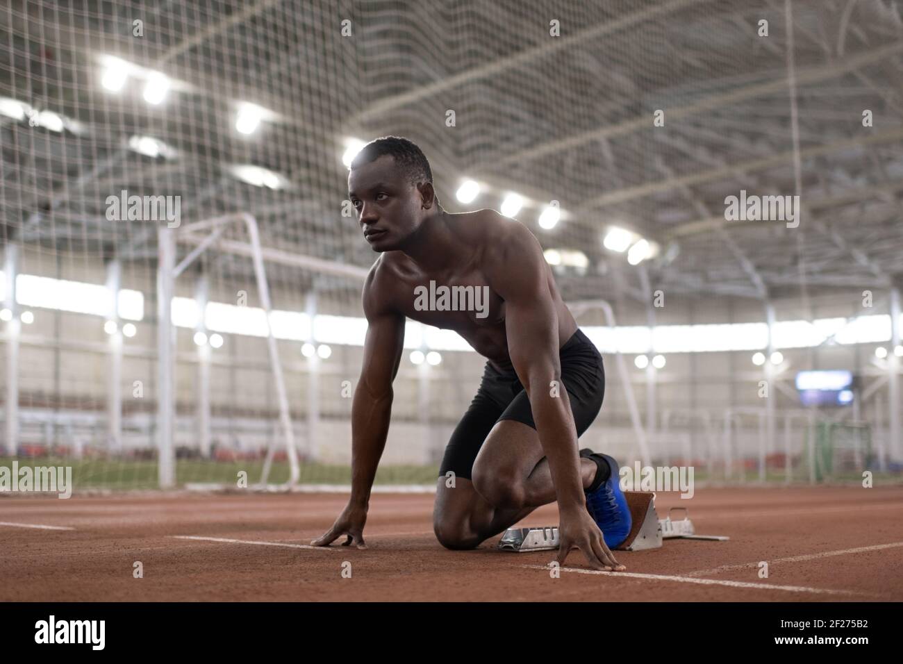 African American runner ready to sprint Stock Photo - Alamy