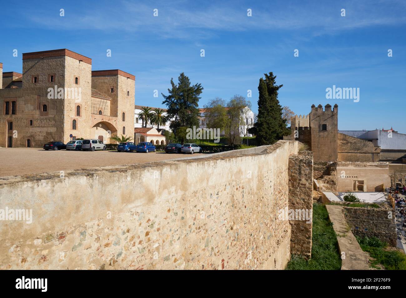 Badajoz beautiful arabic castle with garden in Spain Stock Photo - Alamy