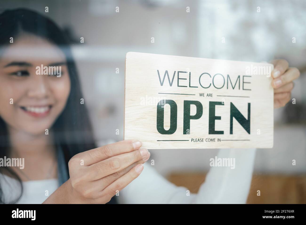 Office now open hi-res stock photography and images - Alamy