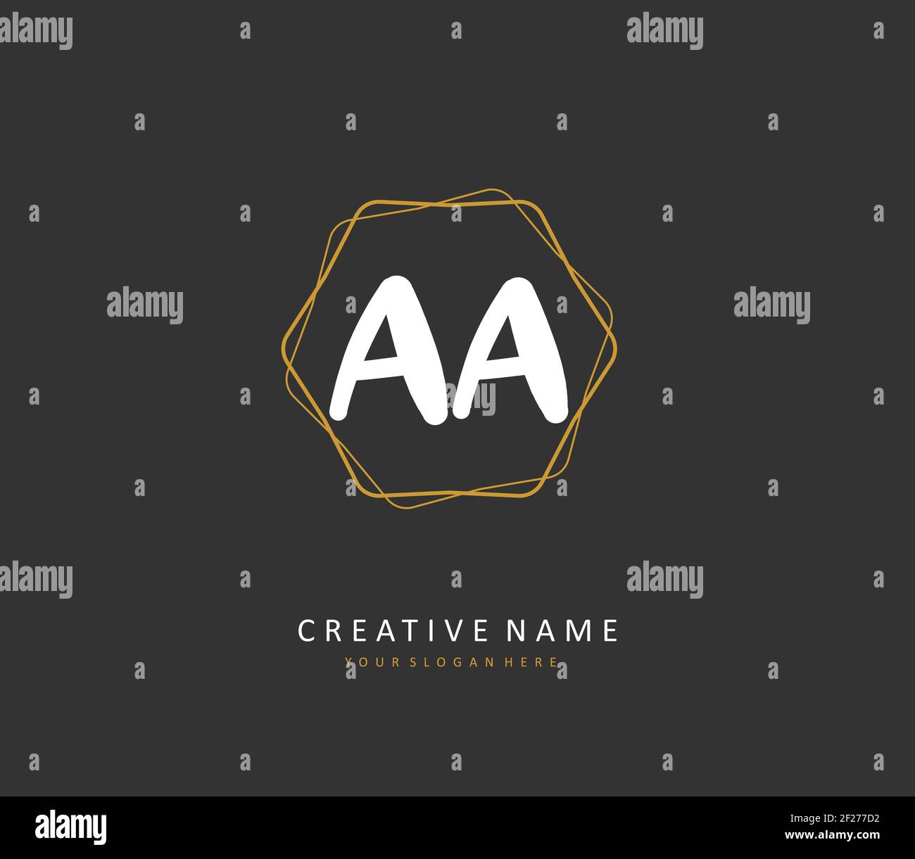 AA Initial letter handwriting and signature logo. A concept handwriting ...