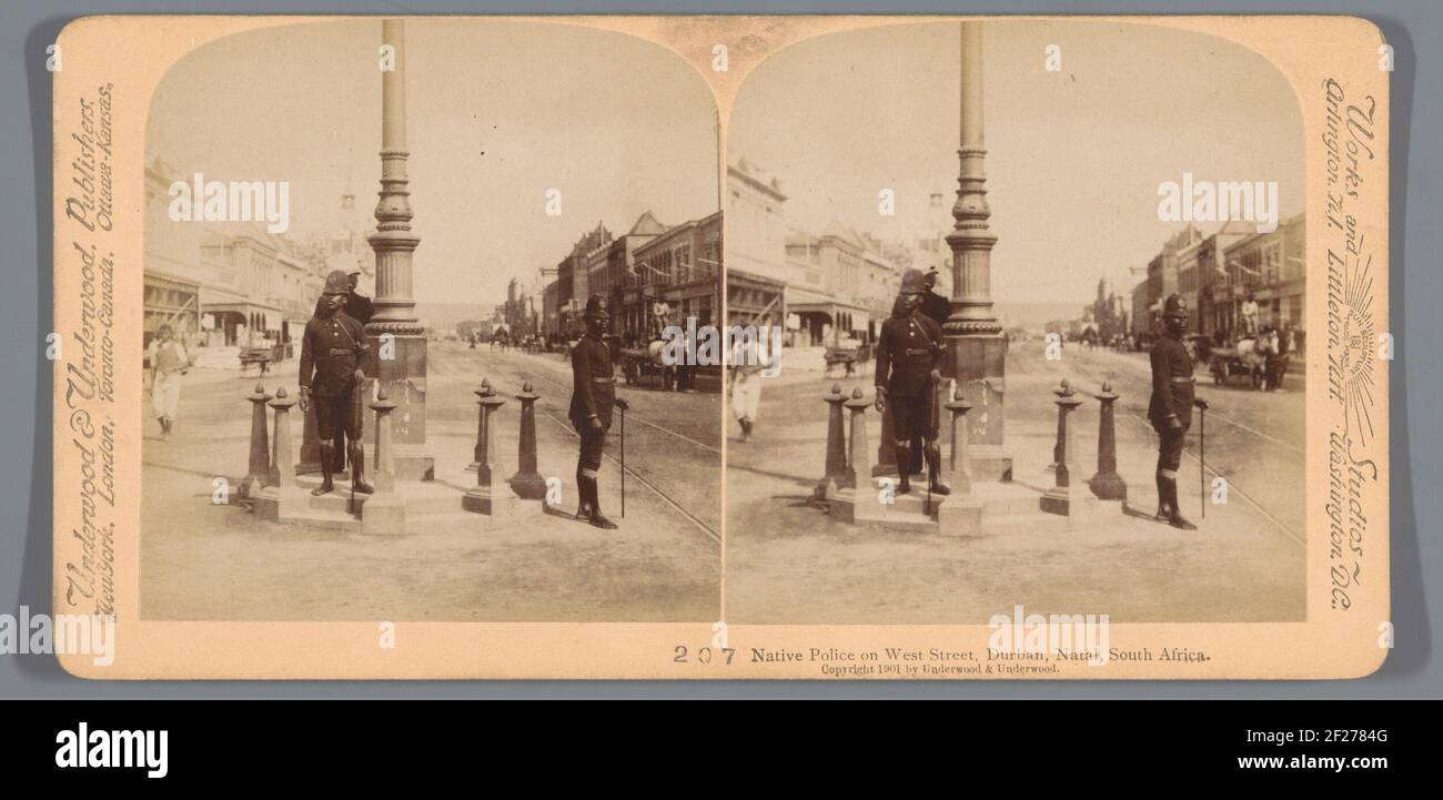 Police officers on the street in Durban; Native Police On West Street ...