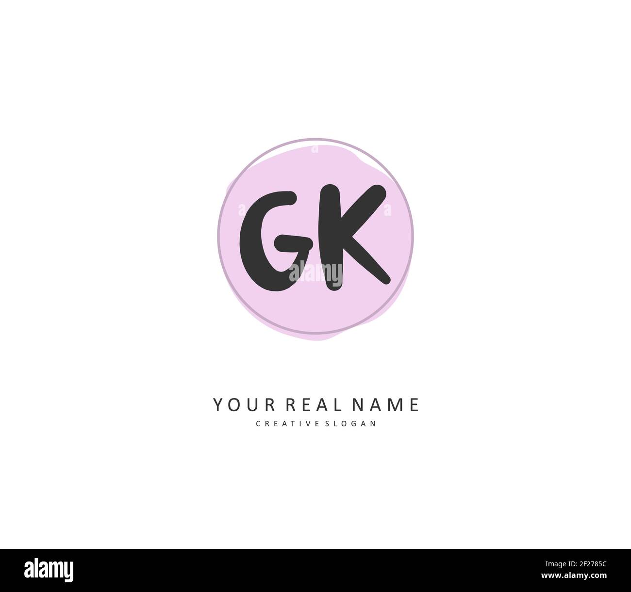 G K GK Initial letter handwriting and signature logo. A concept ...