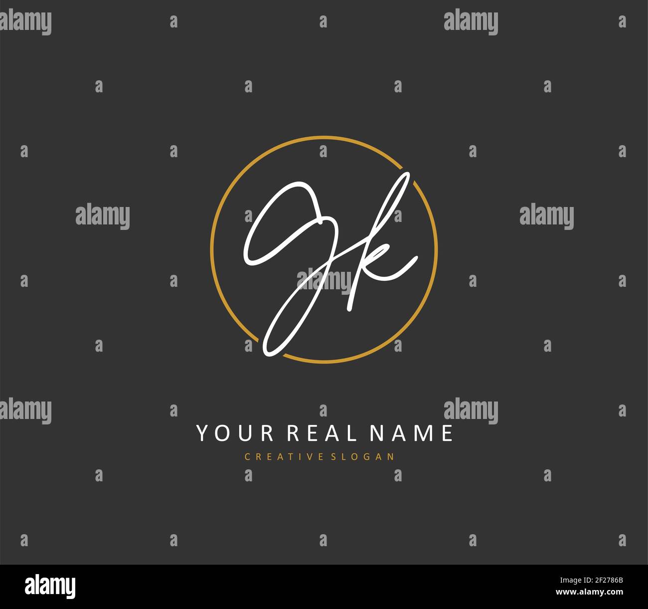 G K GK Initial letter handwriting and signature logo. A concept ...