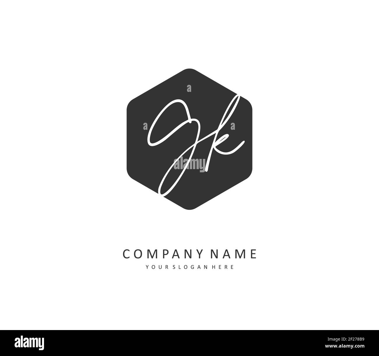 G K GK Initial letter handwriting and signature logo. A concept ...