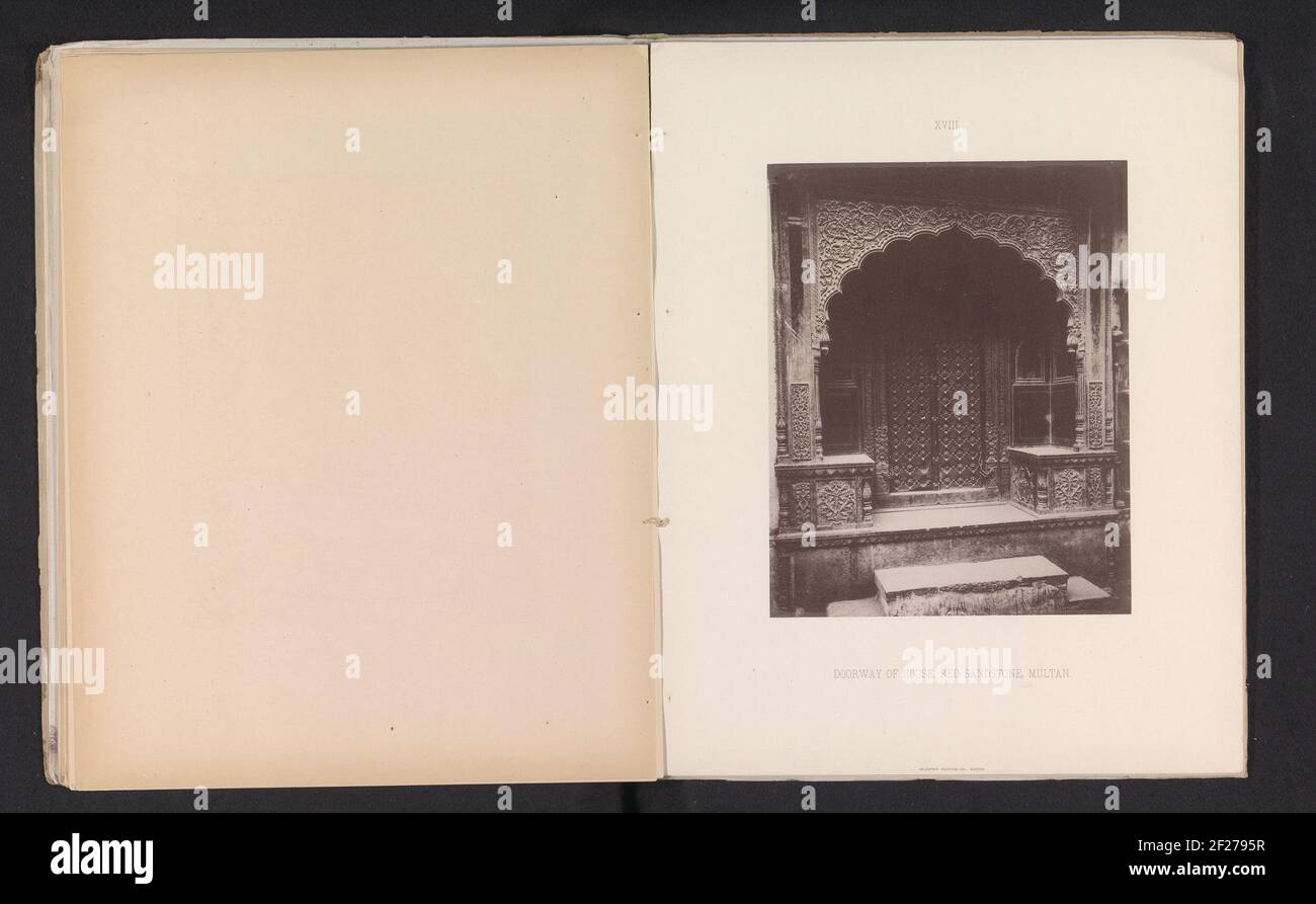 View of a porch of a house in Multan; Doorway of House, Red Sandstone ...
