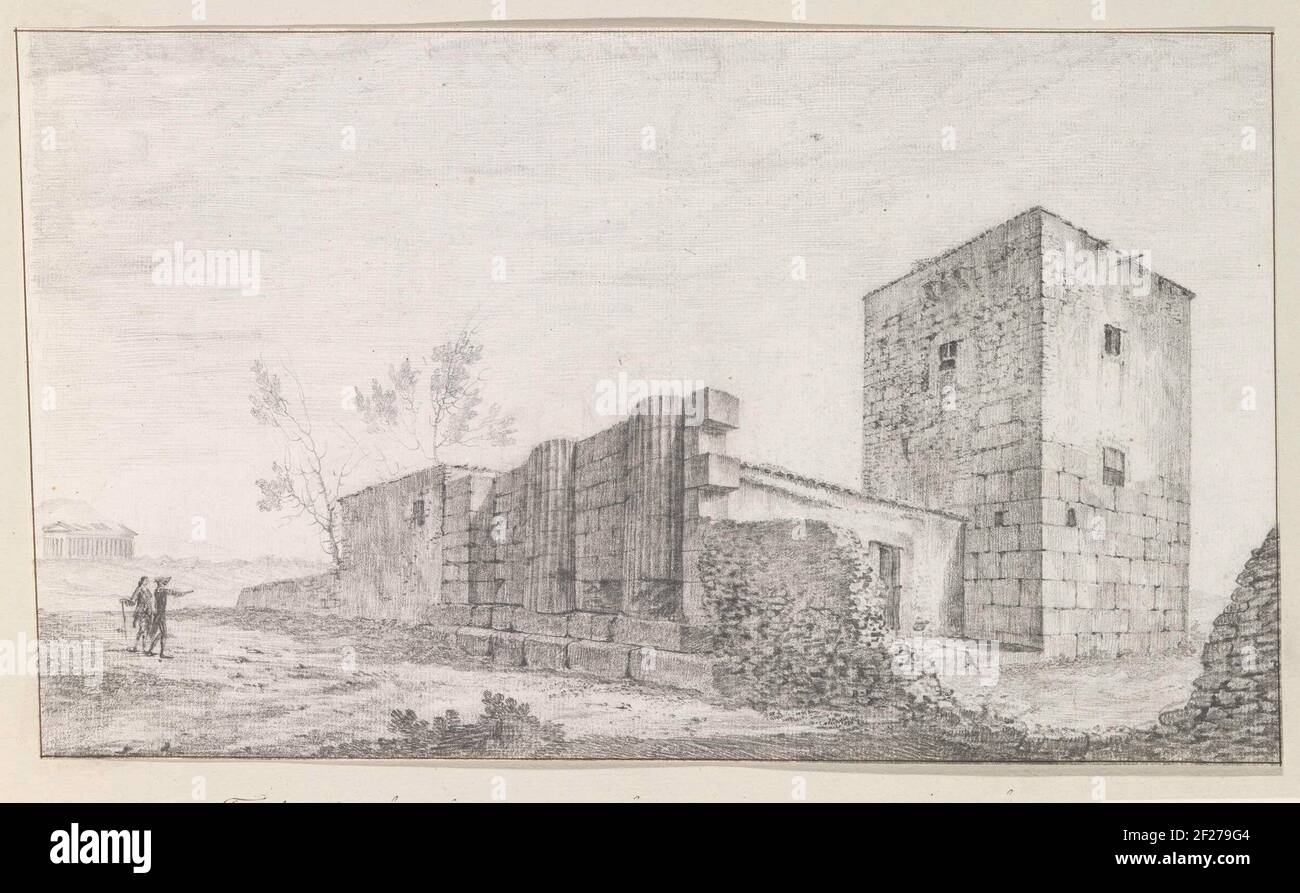 Remnants of escula temple (Tempio di esculapio) outside walls of the ...