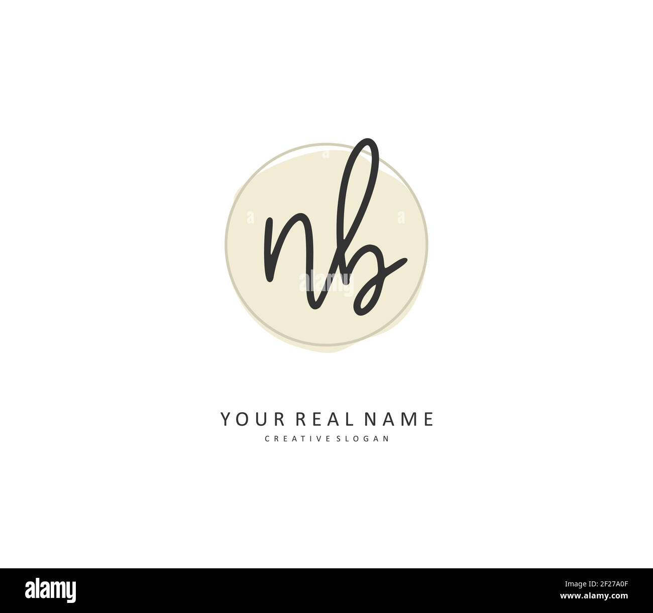 N B NB Initial letter handwriting and signature logo. A concept ...