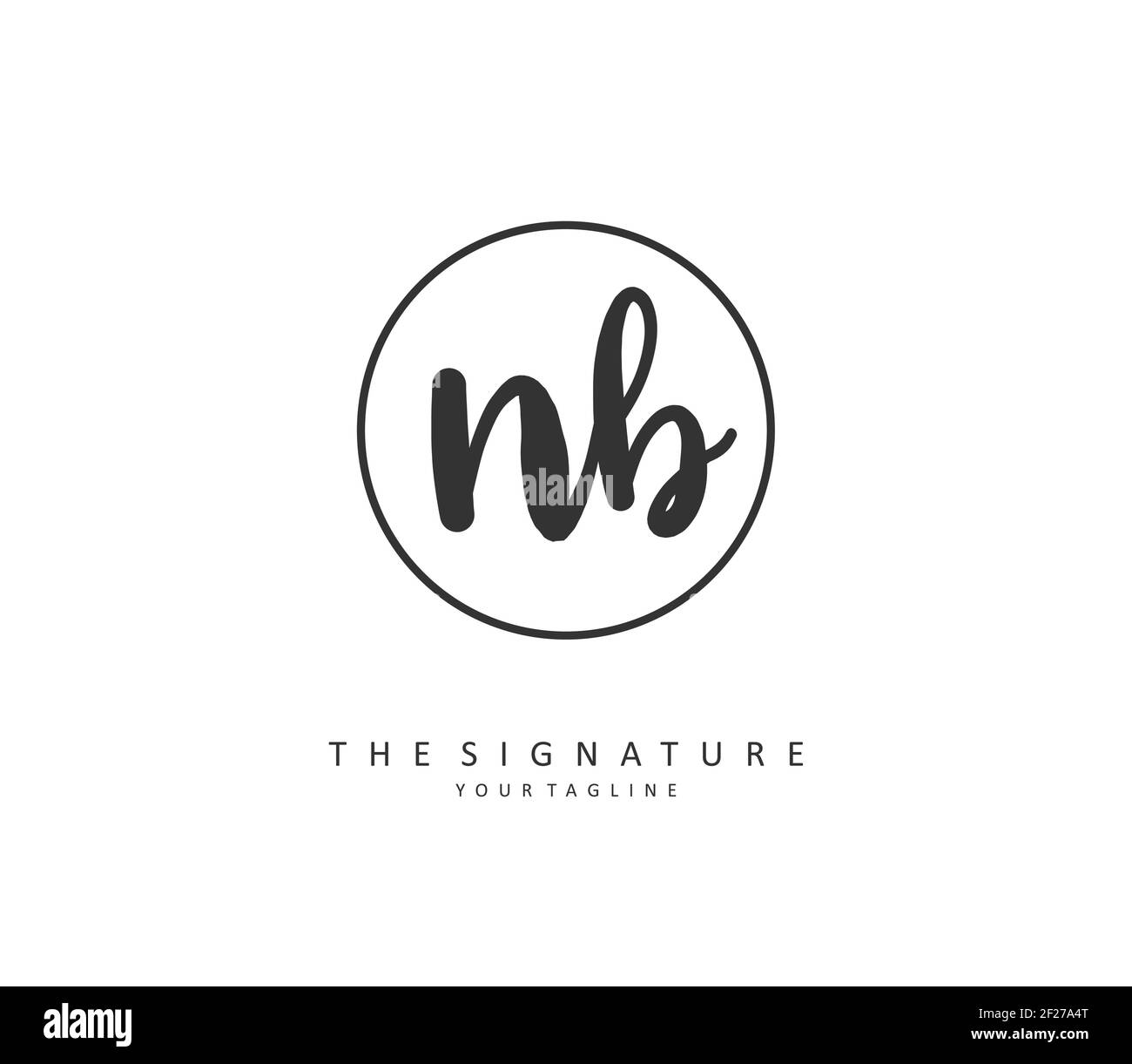 N B NB Initial letter handwriting and signature logo. A concept ...