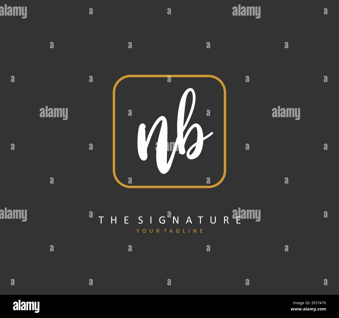 N B NB Initial letter handwriting and signature logo. A concept ...