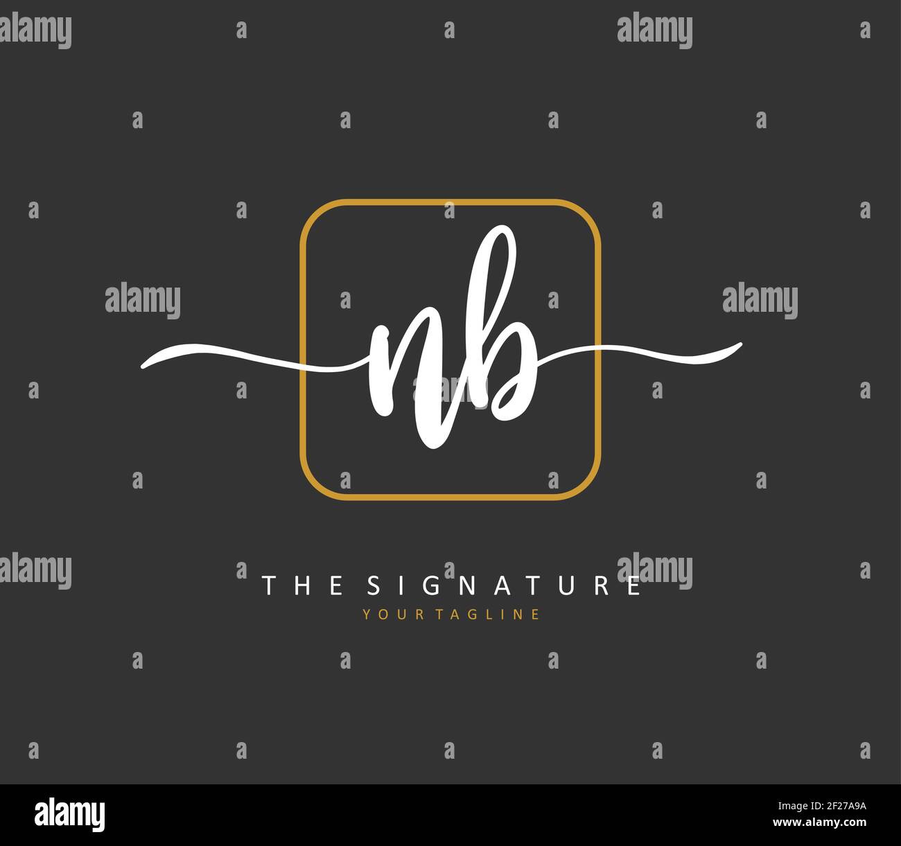 N B NB Initial letter handwriting and signature logo. A concept ...