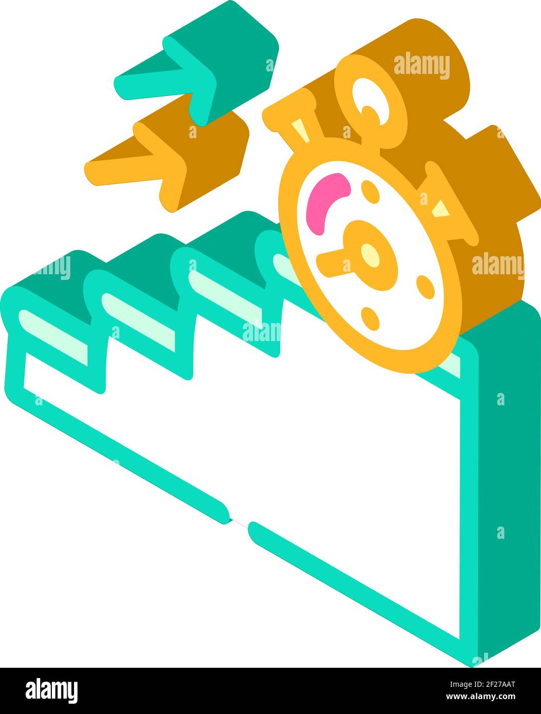 time for run on stair isometric icon vector illustration Stock Vector ...