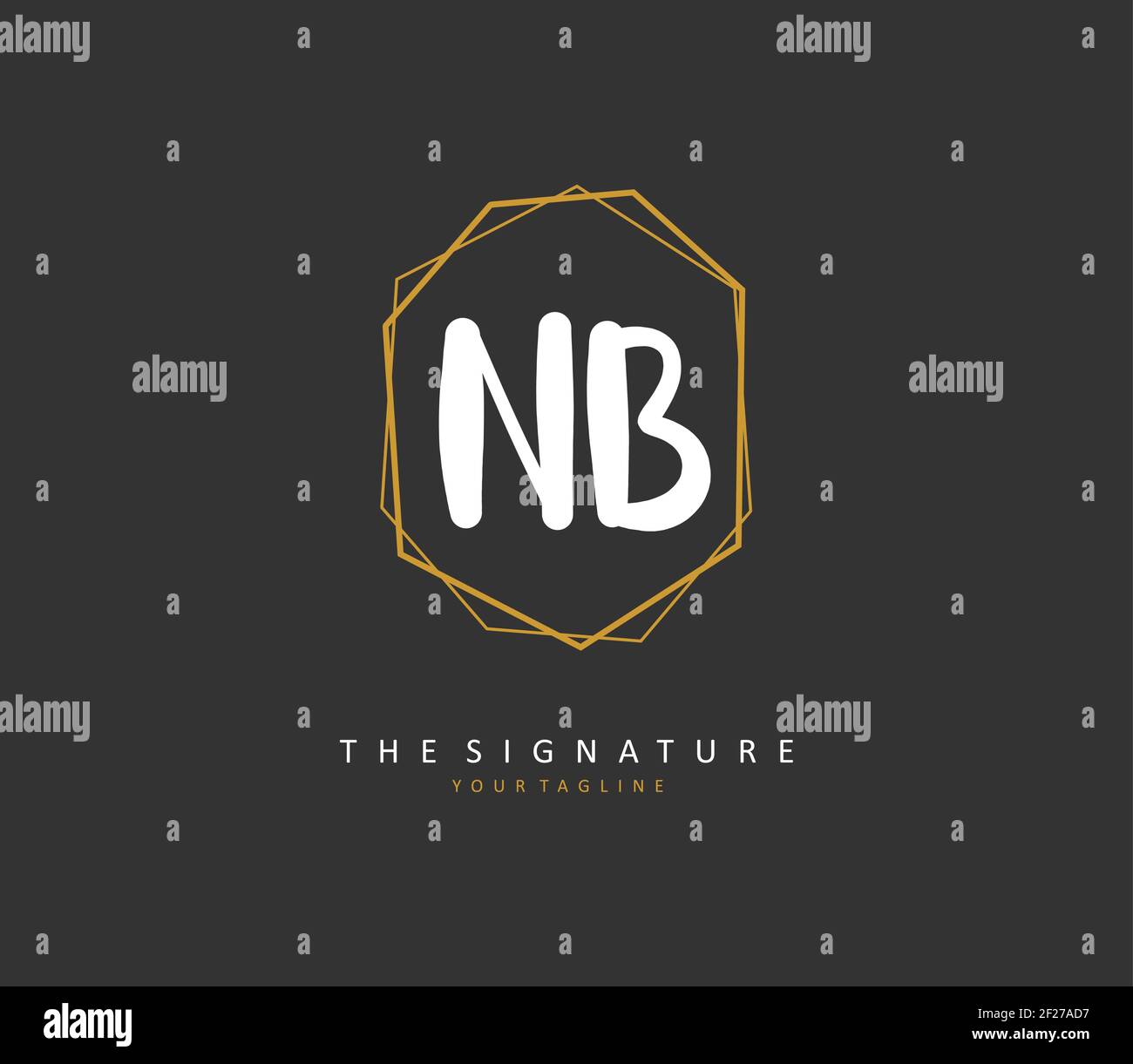 N B NB Initial letter handwriting and signature logo. A concept ...