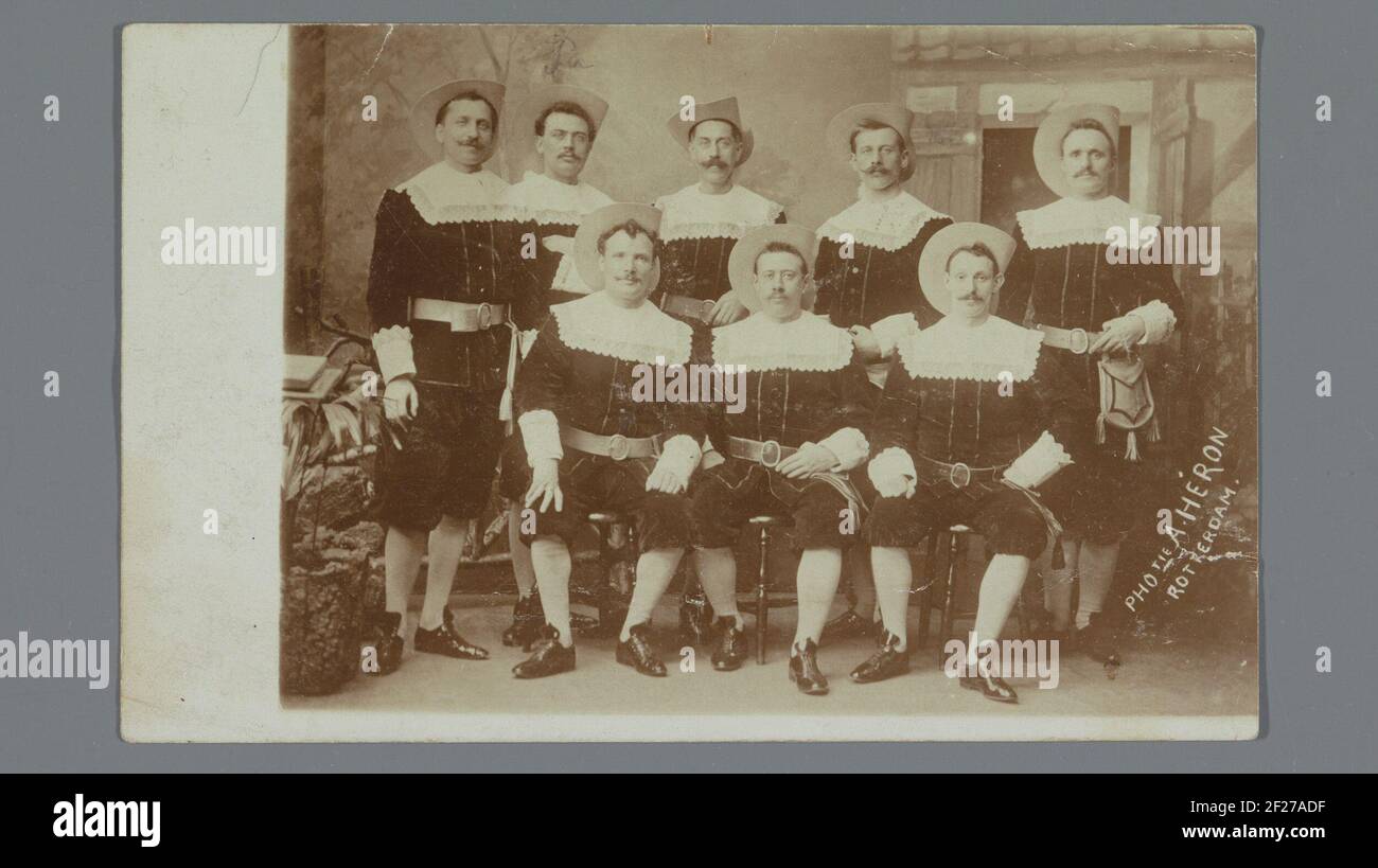 Companion in costume, including the opera singer Herman Reuling (second ...